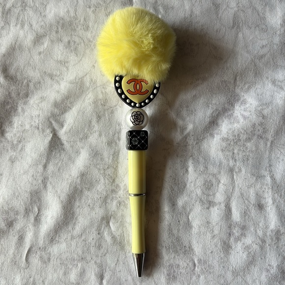 Accessories | New Fashion Designer Yellow Poof Pen | Poshmark